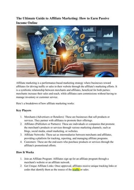 The Ultimate Guide To Affiliate Marketing How To Earn Passive Income