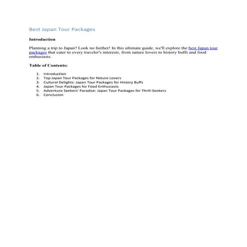 The Ultimate Guide To Best Japan Tour Packages.pdf