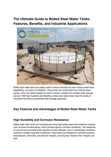 Steel Water Tanks Essential Guide to Features, Benefits, and Industry ...