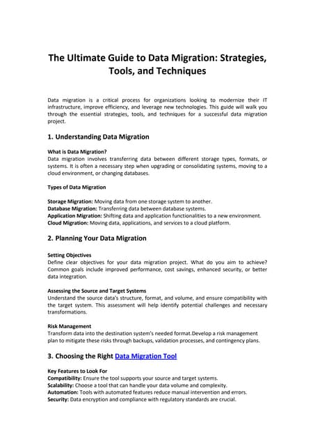 Strategies For Successful Data Migration Toolspptx 