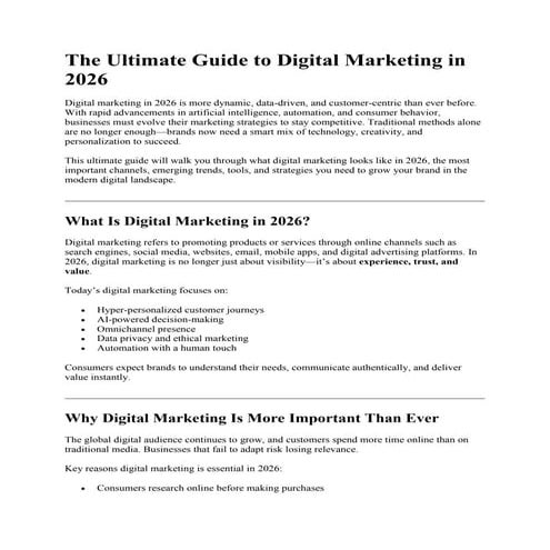 MGA Brand Buzz Guide to AI Driven Digital Marketing Growth in 2026 | PDF
