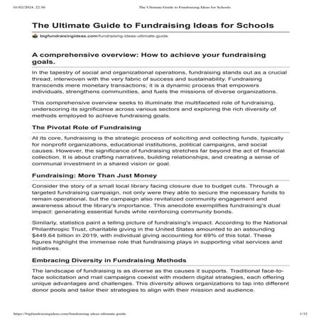 The Ultimate Guide to Fundraising Ideas for Schools | PDF