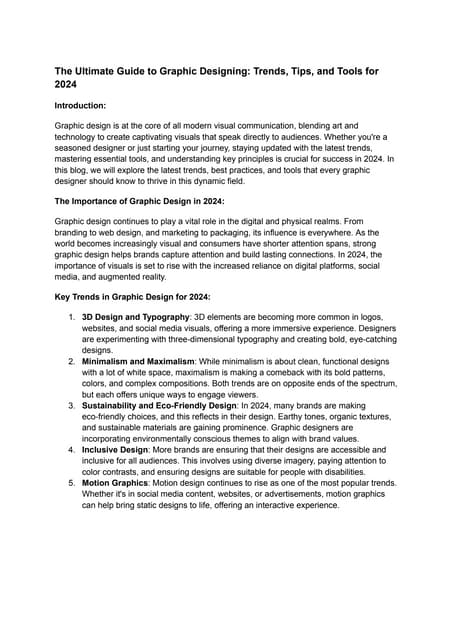 "Mastering the Art of Graphic Design: Techniques, Trends, and Tools for ...