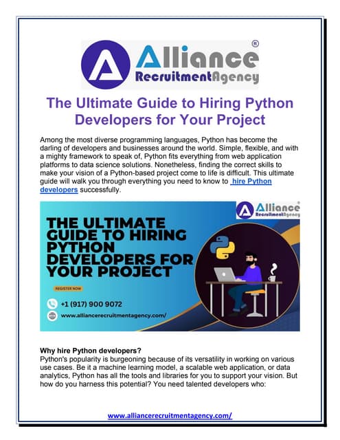 Building Success With Python A Roadmap To Hiring Developers Ppt