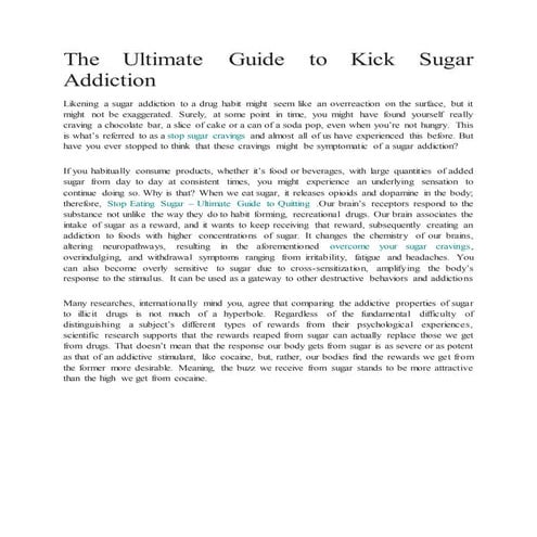 The Effects Of Sugar on the Human Body | PPTX
