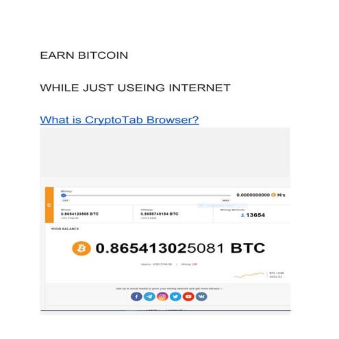 The ultimate guide to mining bitcoin with cryptotab | PDF