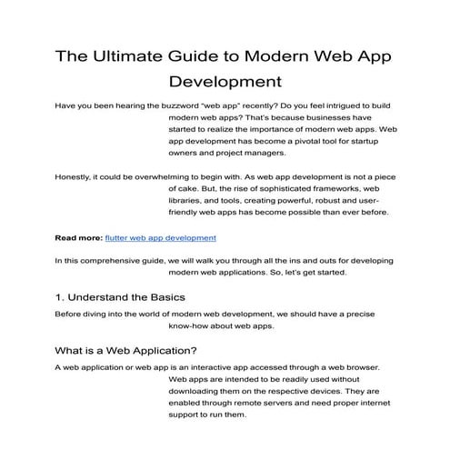The Ultimate Guide To Modern Web App Developmentppt