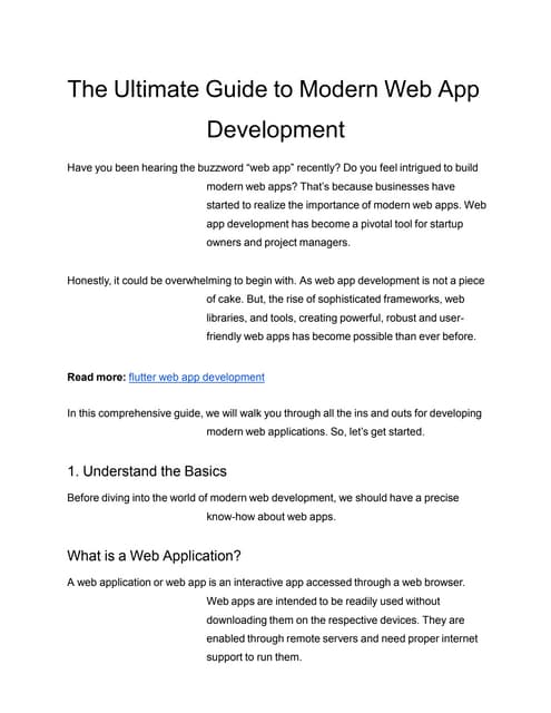 The Ultimate Guide To Modern Web App Developmentppt