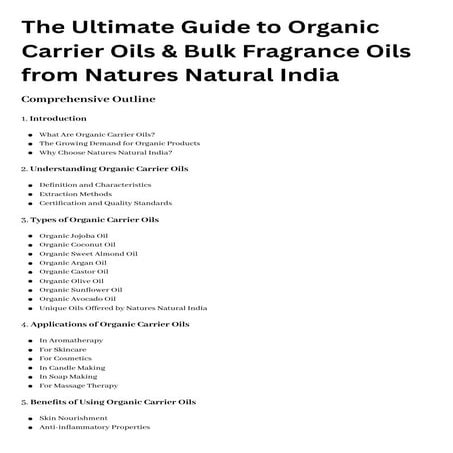The Ultimate Guide to Organic Carrier Oils & Bulk Fragrance Oils from ...