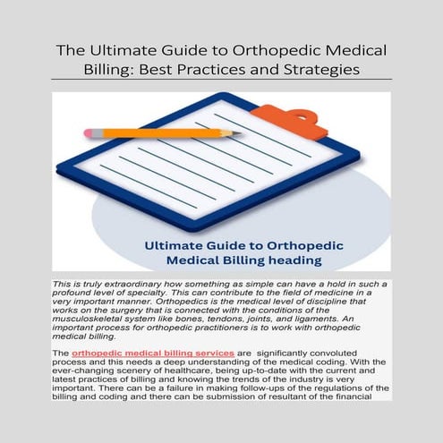 The Ultimate Guide to Orthopedic Medical Billing - Best Practices and ...