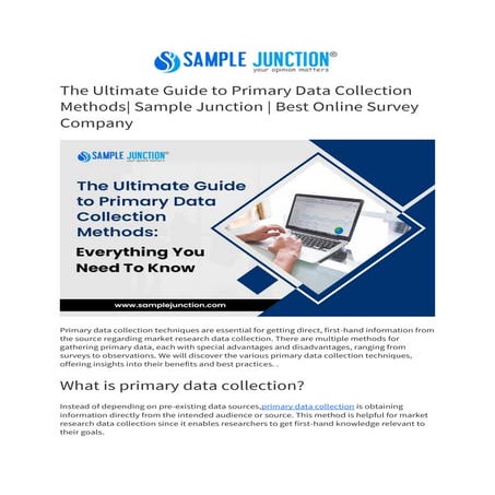 The Ultimate Guide to Primary Data Collection Methods | PDF