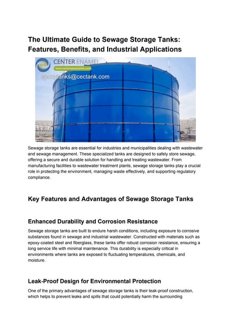 The Ultimate Guide to Industrial Water Tanks_ Features, Benefits, and ...