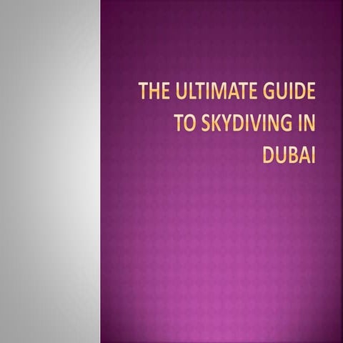 HOPE 4 Recreational Outdoor Activities: Skydiving | PPTX
