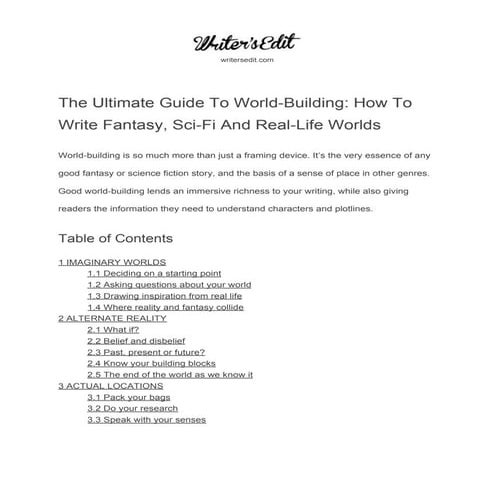 The ultimate guide_to_world_building | PDF | Fantasy | Genres