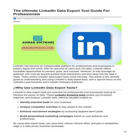 The Ultimate Linkedin Data Export Tool Guide For Professionalspdf