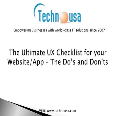 The ultimate ux checklist for your website app | PPT