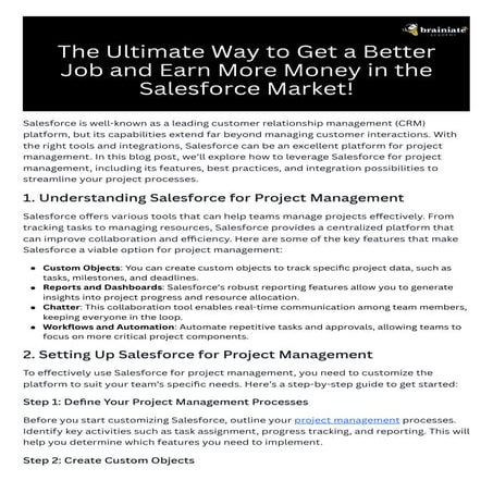 The Ultimate Way To Get A Better Job And Earn More Money In The Salesforce Market Pdf