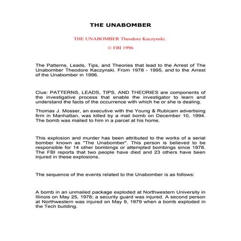 The Unabomber | PDF