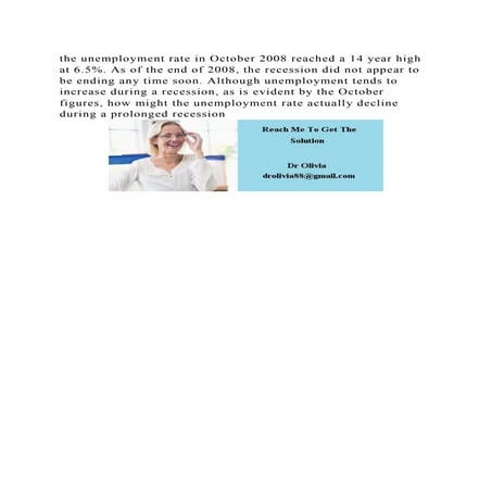 the unemployment rate in October 2008 reached a 14 year high at 6.5.docx