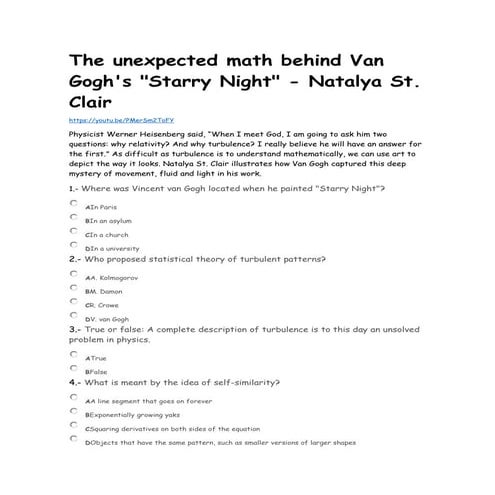 The unexpected math behind Van Gogh's "Starry Night" | DOC