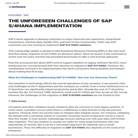 The Unforeseen Challenges of SAP S_4HANA Implementation.pdf