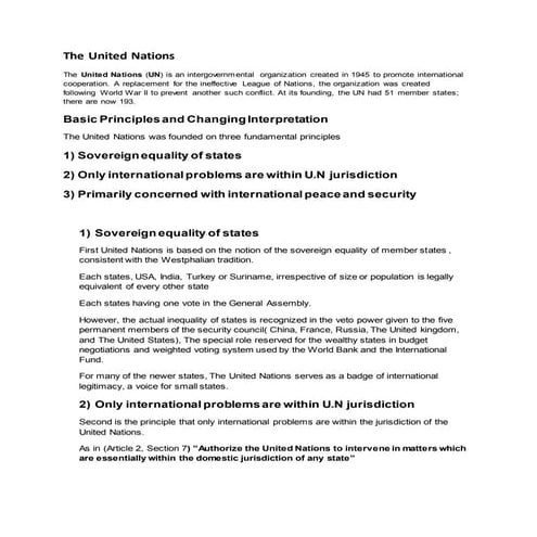 The United Nations In A Turbulent World James N Rosenau | PDF