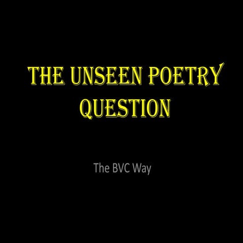 The unseen poetry question | PPT