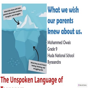 The Unspoken Language of Teenagers by students | PPTX
