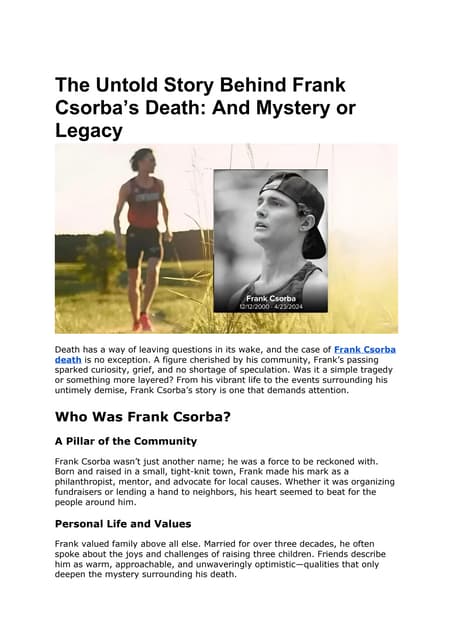 Frank Csorba_ How Did He Die_ Uncovering the Mystery Behind His Tragic ...