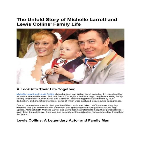 The Untold Story of Michelle Larrett and Lewis Collins' Family Life | DOCX