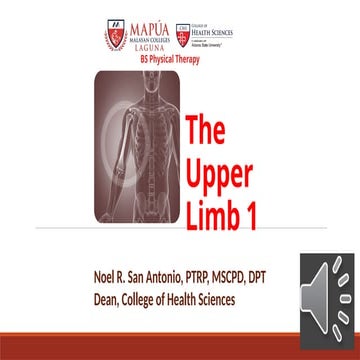 The Gross Anatomy of the Upper Extremities Part 1 | PPTX