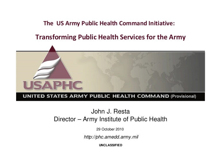 The US army public health command initiative transforming public hea…