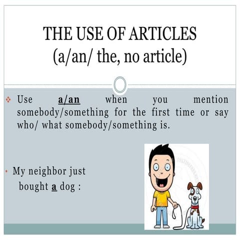 The use of articles in english. | PPTX