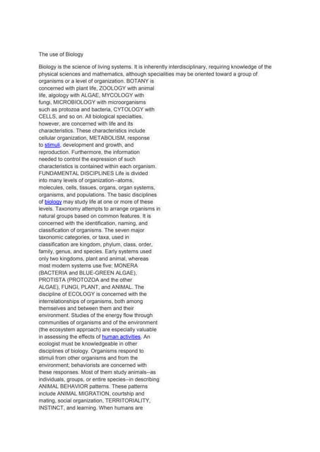 Introduction to biology | PPTX