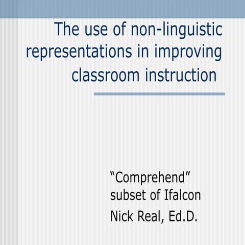 The Use Of Non Linguistic Representations | PPT
