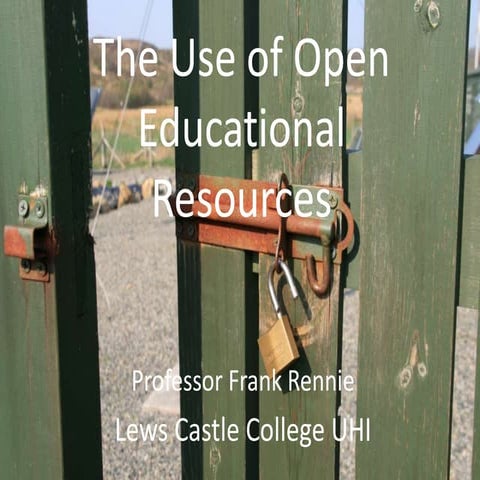 The use of open educational resources | PPTX