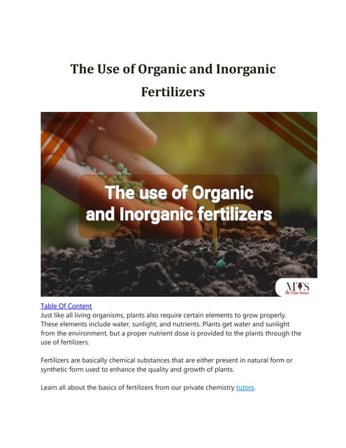 FERTILIZERS.pptx | Agriculture | Industries