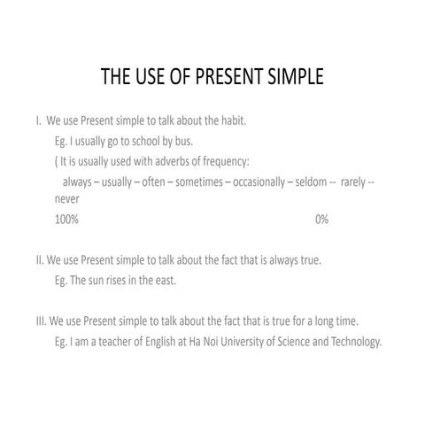 The use of present simple | PPT
