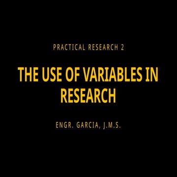THE USE OF VARIABLES IN QUANTITATIVE RESEARCH | PPT