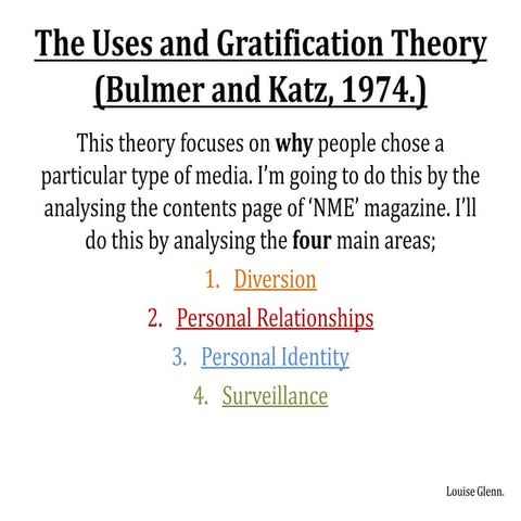 The uses and gratification theory | PPTX | Dating | Family and ...