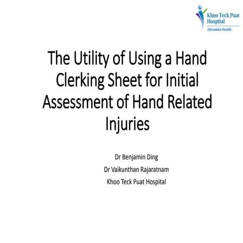 The utility of using a hand clerking sheet | PPTX