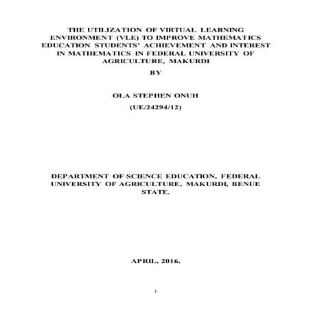 The utilization of virtual learning environment (vle) to improve mathematics education students ...