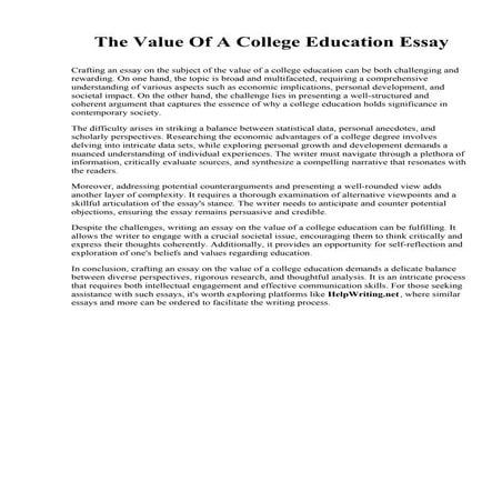 The Value Of A College Education Essay.pdfThe Value Of A College ...