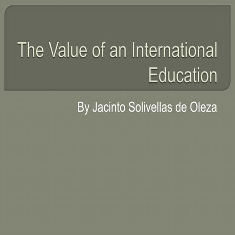 The Value of an International Education | PPT