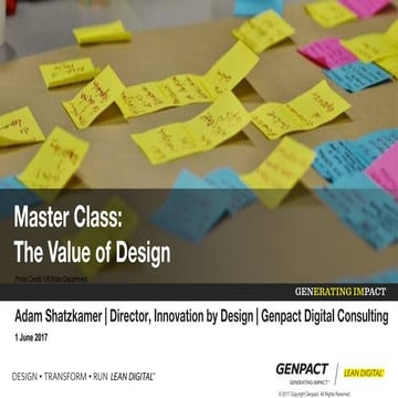 The Value of Design Master Class for Genpact | PDF