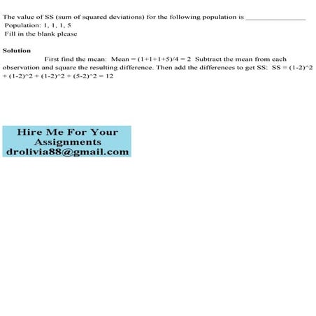 The value of SS (sum of squared deviations) for the following popula.pdf