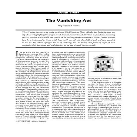 The vanishing act | PDF