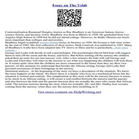 The Veldt - by Ray Bradbury | PPTX