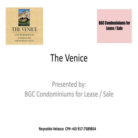 THE VENICE in Mc Kinley Hill Taguig By Megaworld | PDF