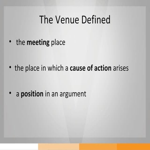 The Venue Defined | PPT